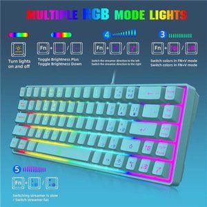Video Games & Consoles | 6 Membrane Gaming Keyboardrgb Compact Wired ...